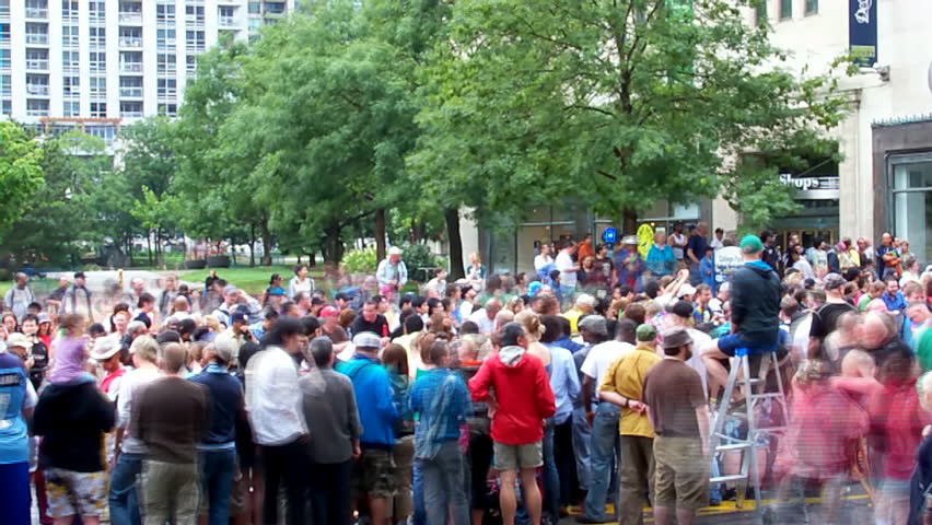 Toronto June 28 Timelapse Crowd Of People Attanding In Pride Parade At Yonge Street June 28