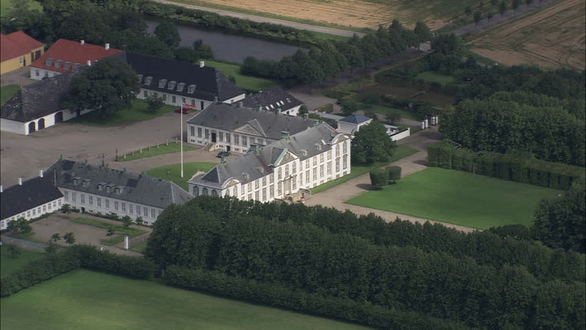 Aerial Denmark-lerchenborg Slot 2007 Stock Footage Video (100% Royalty ...