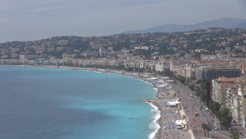 Timelapse Of Traffic Car On Nice Boulevard By Day, Panoramic View Of ...