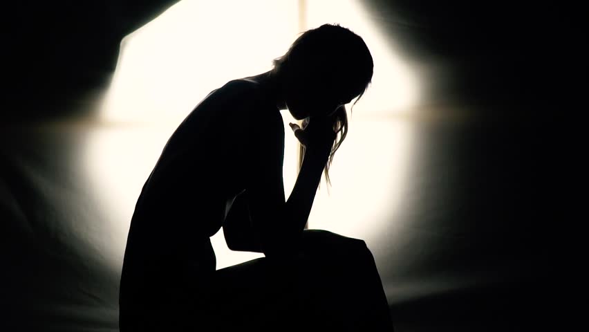 Silhouette of a Tired Girl Stock Footage Video (100% Royalty-free ...