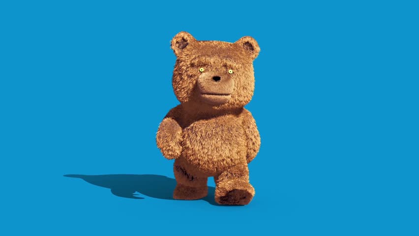 Teddy Bear Real Fur Walkcycle Stock Footage Video (100% Royalty-free ...