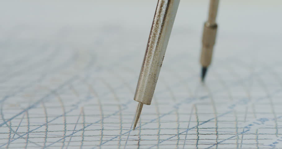 Macro of the Compass Drawing Stock Footage Video (100% Royalty-free ...