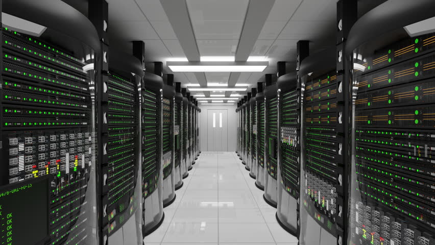 Modern Working Server Room with Stock Footage Video (100% Royalty-free ...