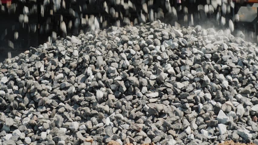 Crushed Stone is Poured from Stock Footage Video (100% Royalty-free ...