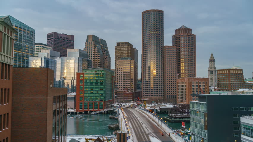 Timelapse of Boston City Center Stock Footage Video (100% Royalty-free ...