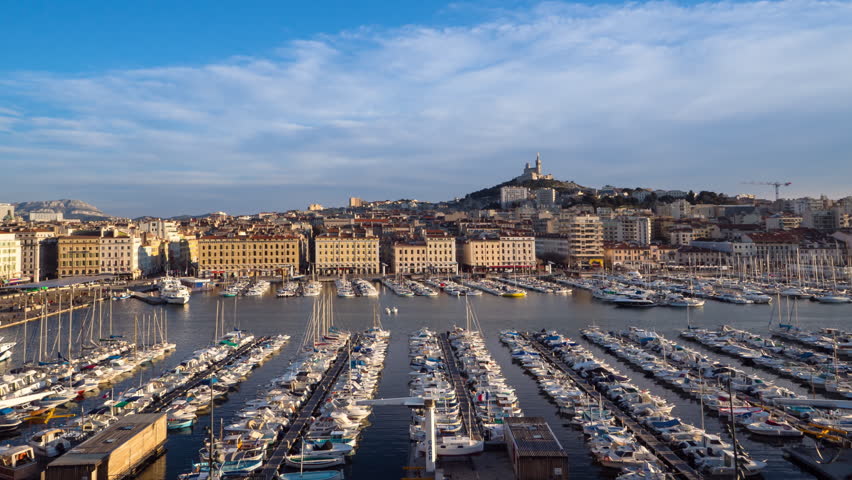Port Of Marseille At Dusk Image Free Stock Photo Public Domain
