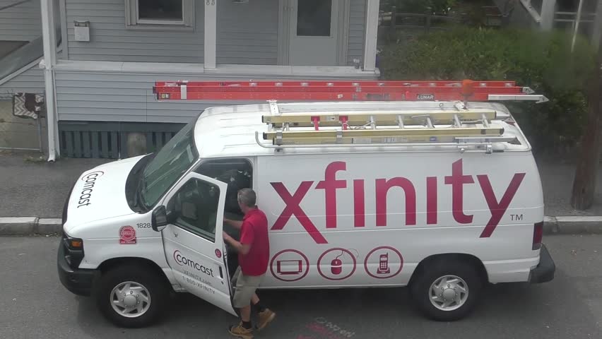 Comcast Xfinity Cable Installation Repair Stock Footage Video (100% ...