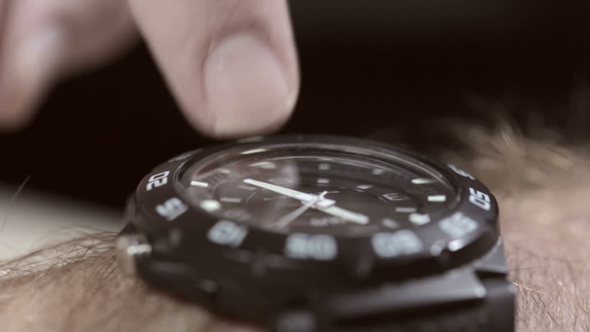 Stock video of man's finger tapping his watch. he's | 10132817 ...