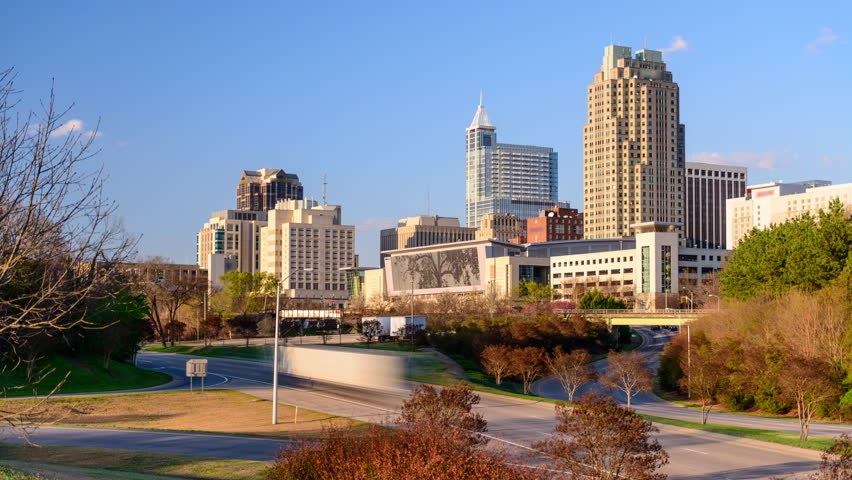 Raleigh, North Carolina, USA Skyline Time Lapse. Stock Footage Video ...