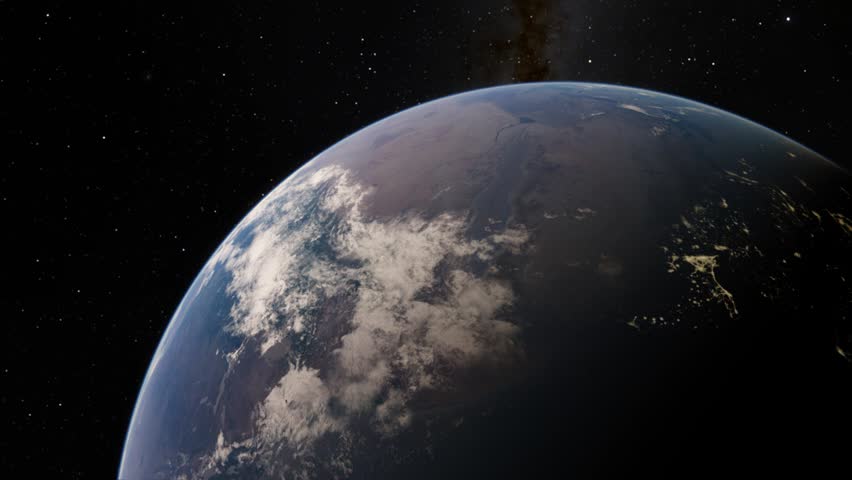 View from Satellite Flying Over Stock Footage Video (100% Royalty-free ...