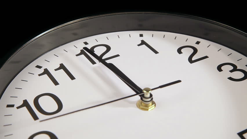 Black & White Clock Strikes Twelve Stock Footage Video 103219 ...