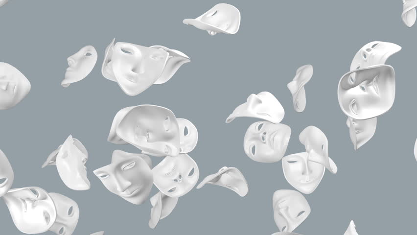 Flying Masks. Looping. Alpha Channel Stock Footage Video (100% Royalty ...