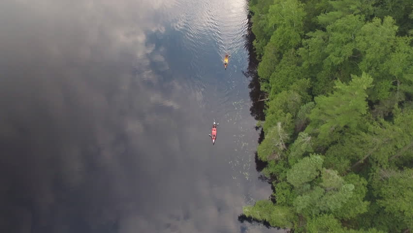 Rowing a Canoe down the scenic river image - Free stock photo - Public ...