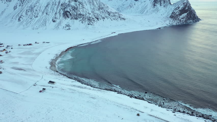 Winter and Icy Beach landscape with sky image - Free stock photo ...
