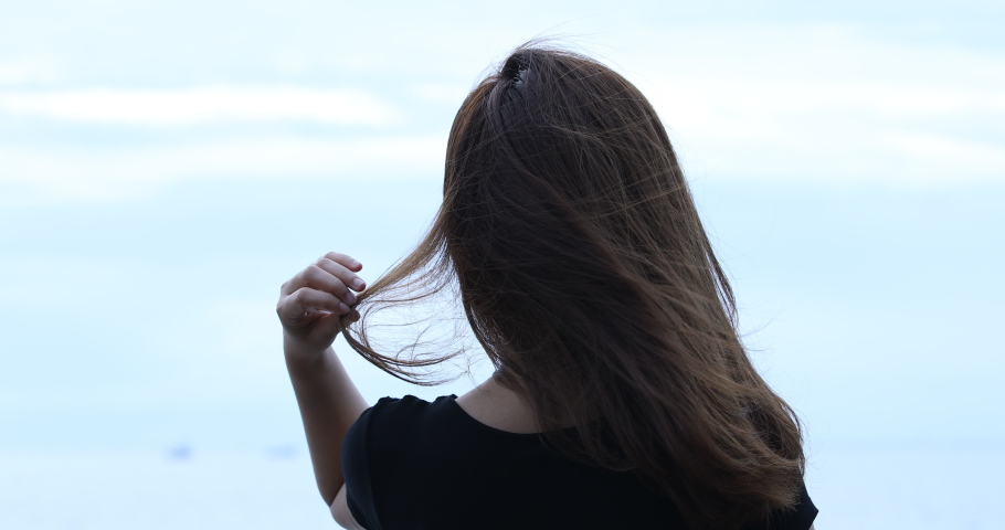 beautiful-woman-with-wind-blown-hair-model-portrait image - Free stock ...