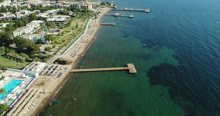 Landscape with ocean and hotels in Turkey image - Free stock photo ...