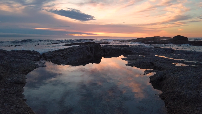 Sunset over the Ocean Rocks image - Free stock photo - Public Domain ...