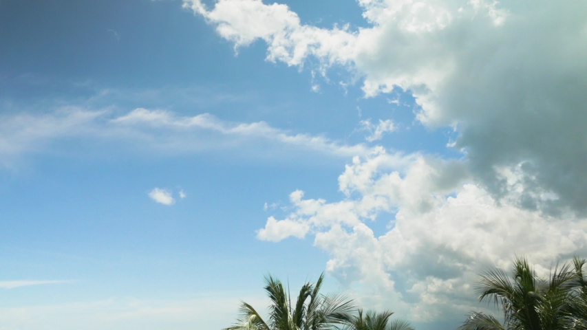 Cloud patterns in partly cloudy sky image - Free stock photo - Public ...