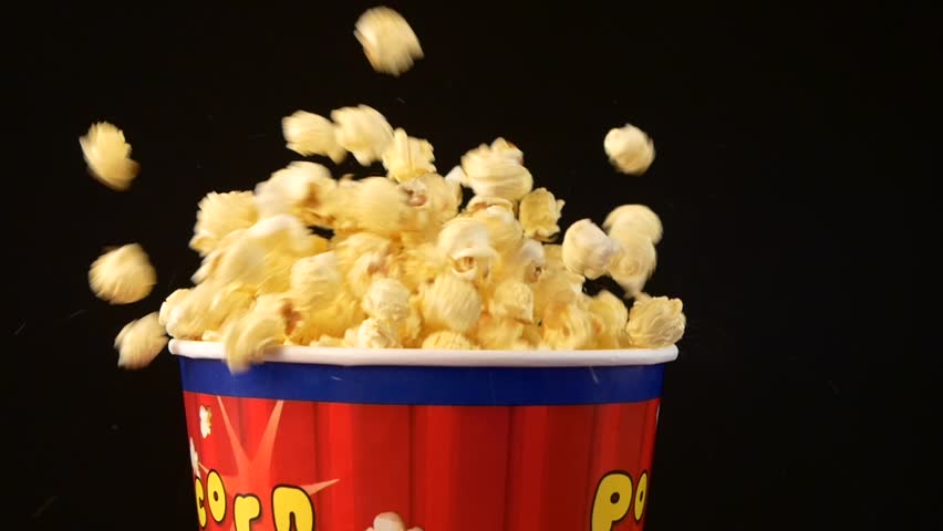 Stock video of popcorn falling in the box, isolated | 10504337 ...