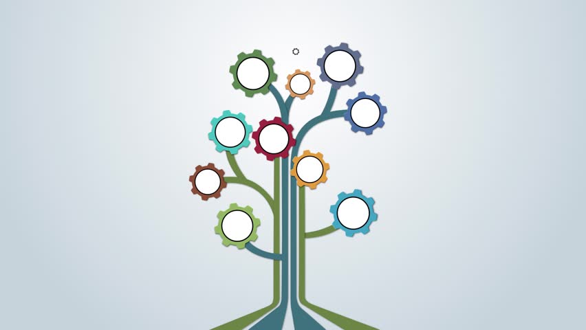 Stock video of mechanical gear tree logo intro | 10813517 | Shutterstock
