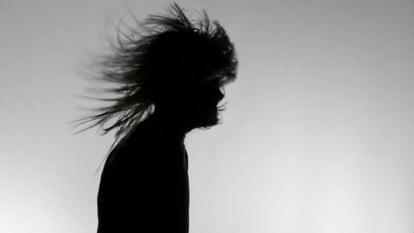 Silhouette Head Banging At Concert With Strobe Lighting, Slow Motion 3 ...