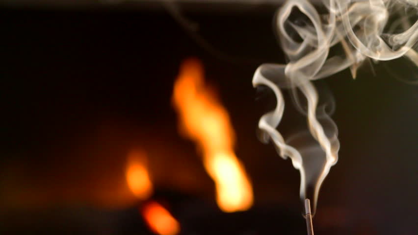 Incense Smoke With Fireplace In Background Stock Footage Video 11014946 ...