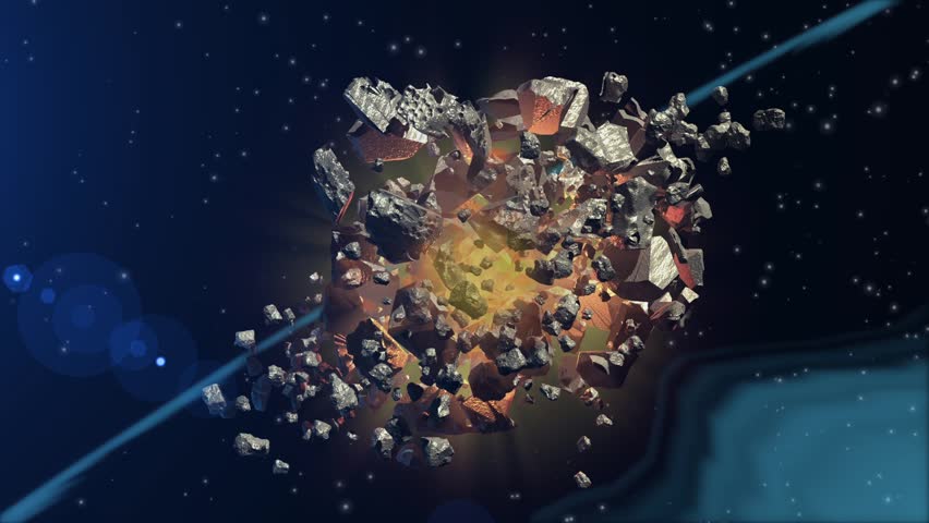 Two Asteroids Colliding and Being Stock Footage Video (100% Royalty ...