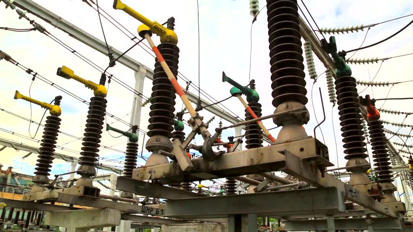 Earthing Connector In High Voltage Electrical Switchgear Stock Footage ...