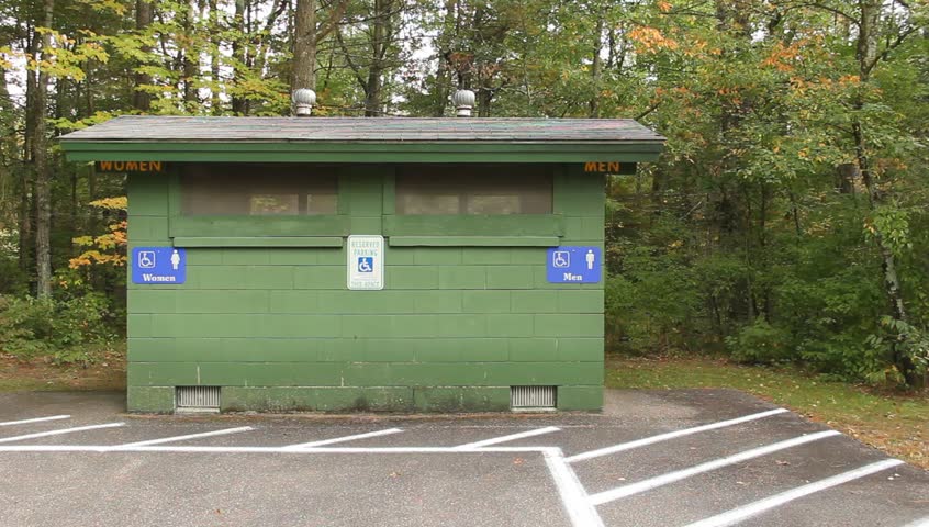 Stock video of man can't handle a stinky outhouse | 11344817 | Shutterstock