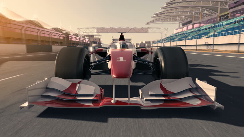 Racecar Speeding Along the Racetrack Stock Footage Video (100% Royalty ...