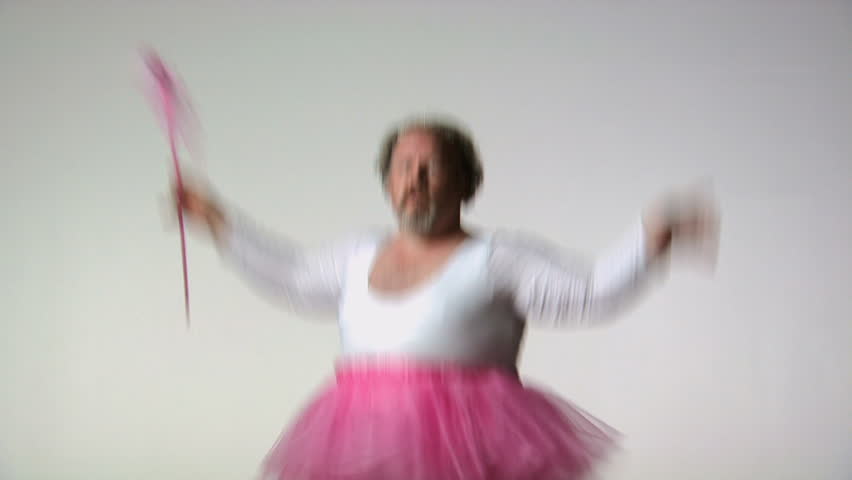 Stock Video Clip of Chubby man in tutu ballet dancing with | Shutterstock