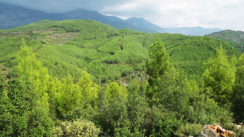 Stock video of panoramic view of turkey mountains. forest, | 12368837 ...