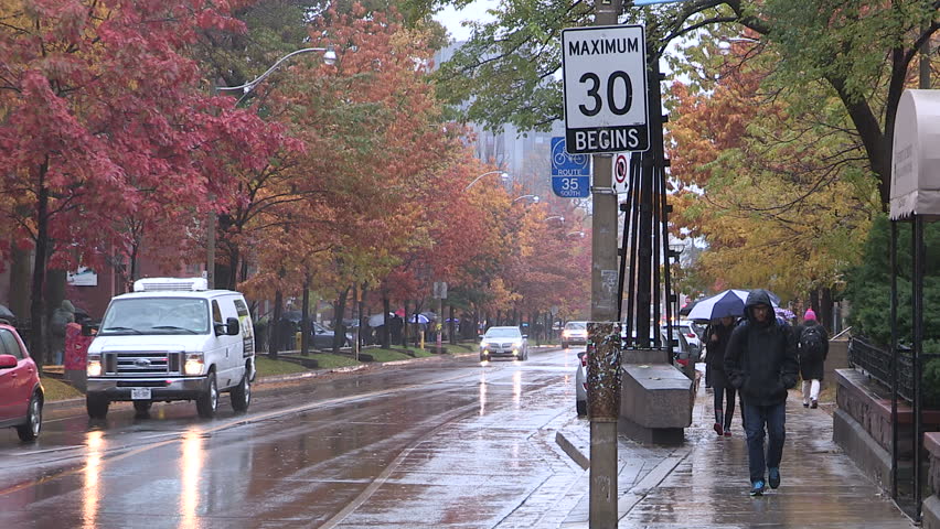 Toronto, Ontario, Canada October 2015 Toronto 30km/hr Speed Limit Sign ...