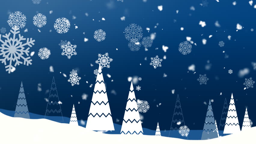 Loop Able Christmas Snow Globe Snowflake With Snowfall On Blue ...