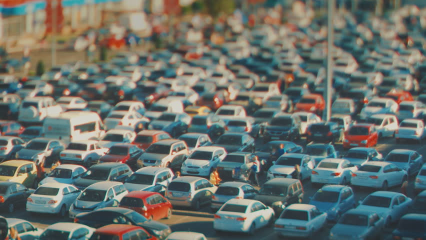 Tilt-shift. Parking for Cars in Stock Footage Video (100% Royalty-free ...