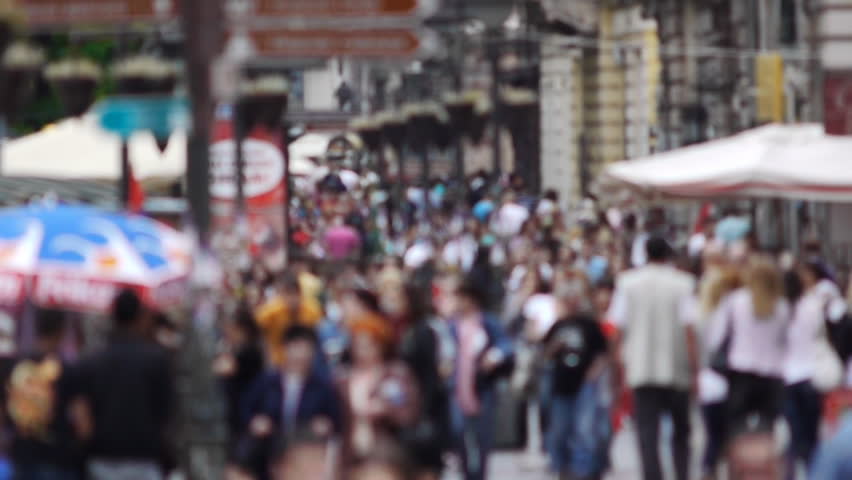 Crowd Walking People Side Walk Stock Footage Video (100% Royalty-free ...
