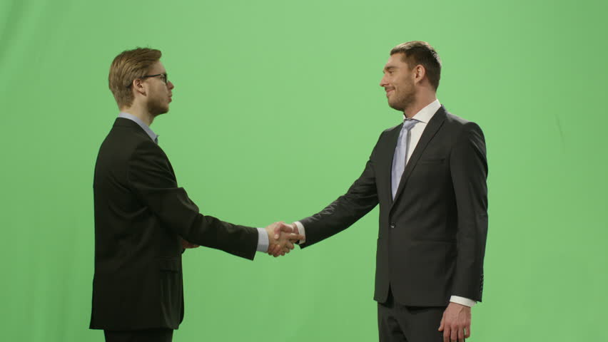 Handshake - Time Lapse On A Green Screen Background Stock Footage Video ...