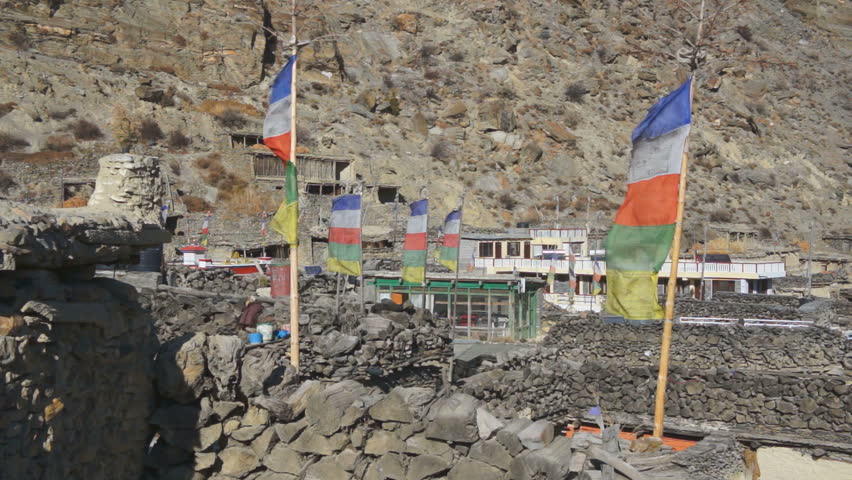 MARPHA, NEPAL - 28TH DECEMBER, 2013: Aerial View Of The Village Of ...