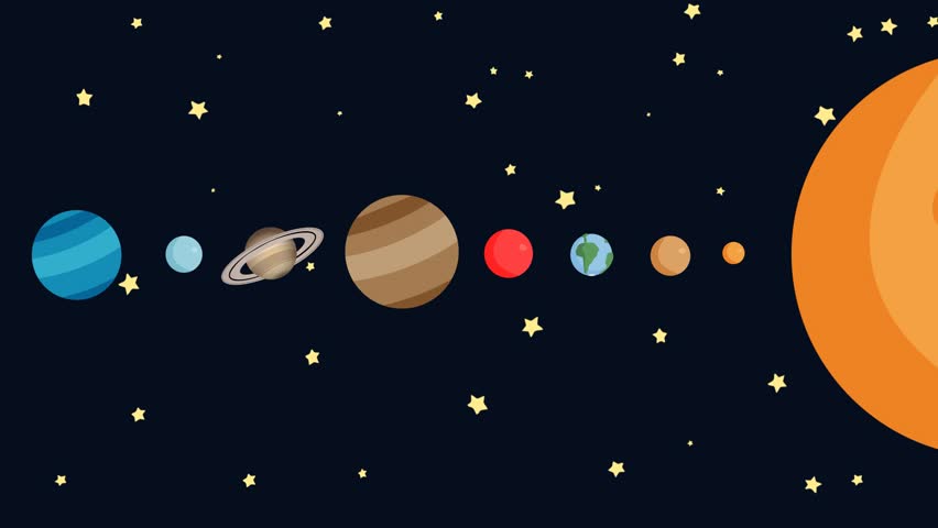 Cartoon Animation Of The Planets Of The Solar System By Order In 4K ...