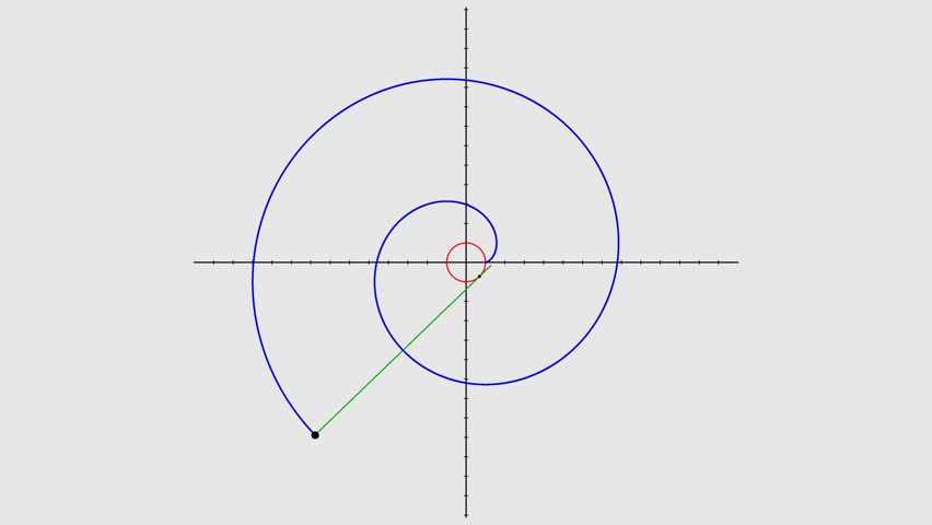 Stock video of drawing evolvent spiral demonstration seamless loop ...