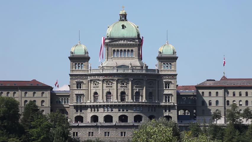 The Swiss Government Building Bundeshaus, Stock Footage Video (100% ...