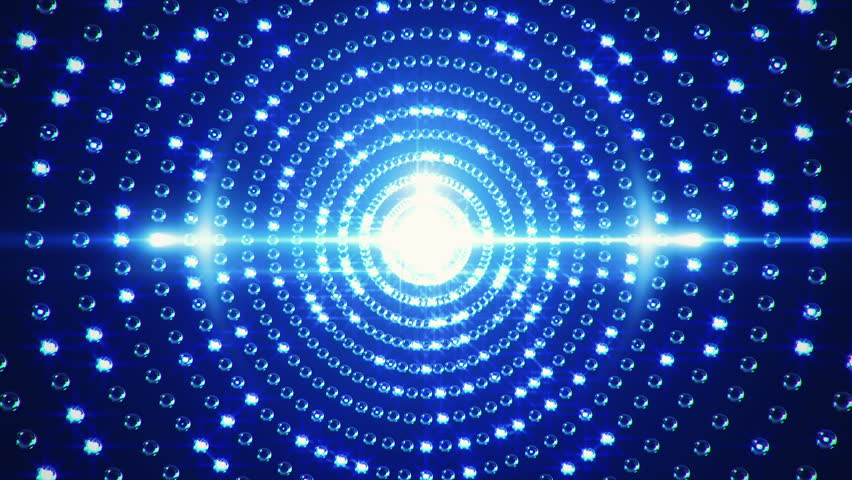 Abstract Background With Wall From Lamps Of Bright Light. Glowing And ...