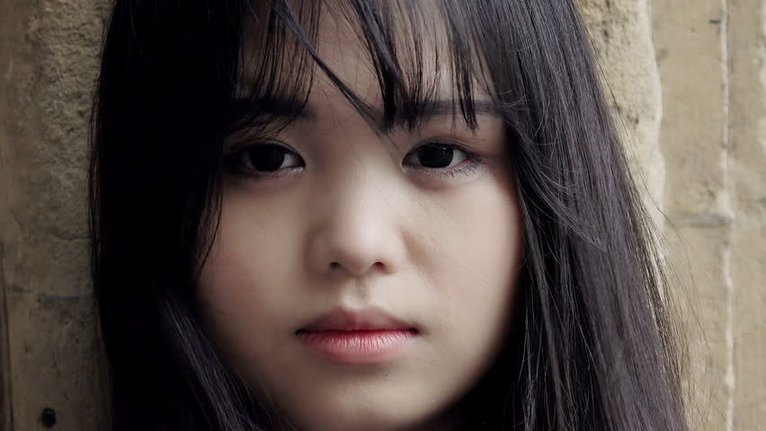 Lonely Troubled And Pensive Young Chinese Woman Portrait: Sad Asian ...