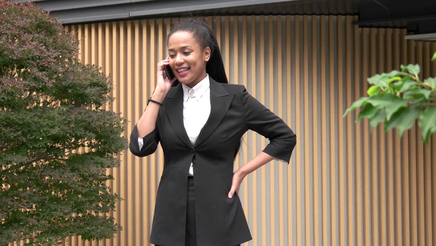Portrait Of Happy Beautiful Black Female Manager Looking At Camera ...