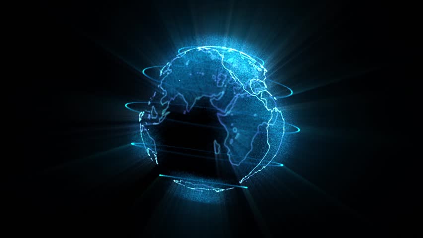 Global Technology Background. Earth Building Stock Footage Video (100% ...