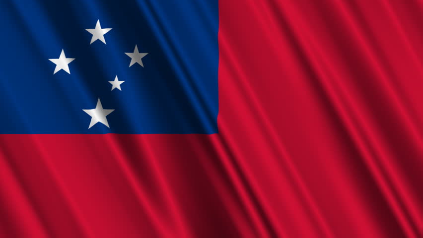 Apia Capital City Flag Of Samoa, Close Up Realistic 3D Animation ...