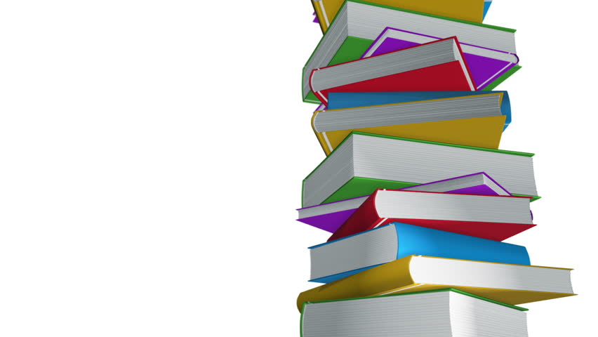 Animation Rotation Of Stack Colorful Books. Animation Of Seamless Loop ...