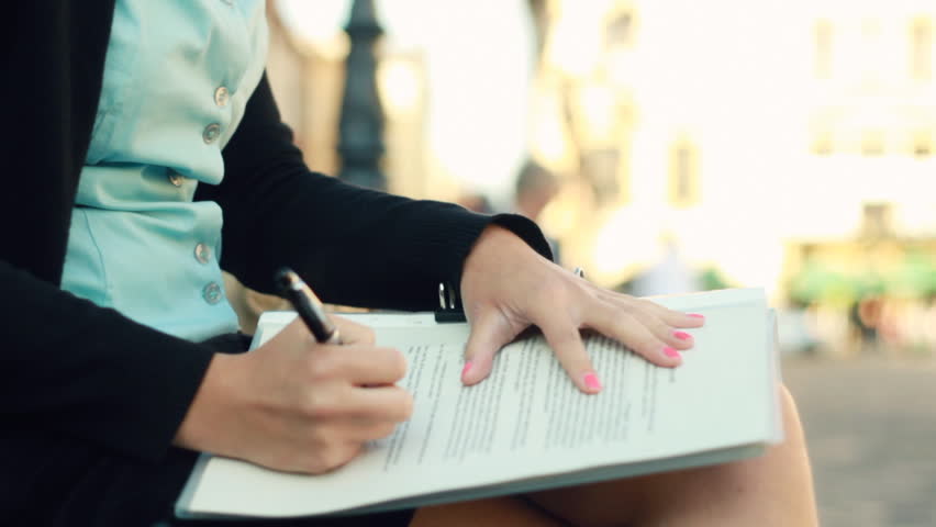 Happy Businesswoman Signing Documents in Stock Footage Video (100% ...