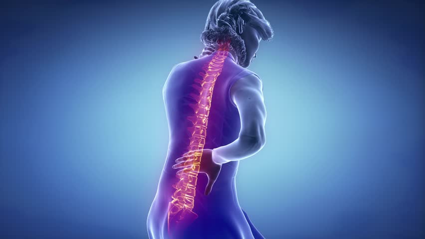 Female Backbone Injury Pain - Spine Hurt Concept Stock Footage Video ...