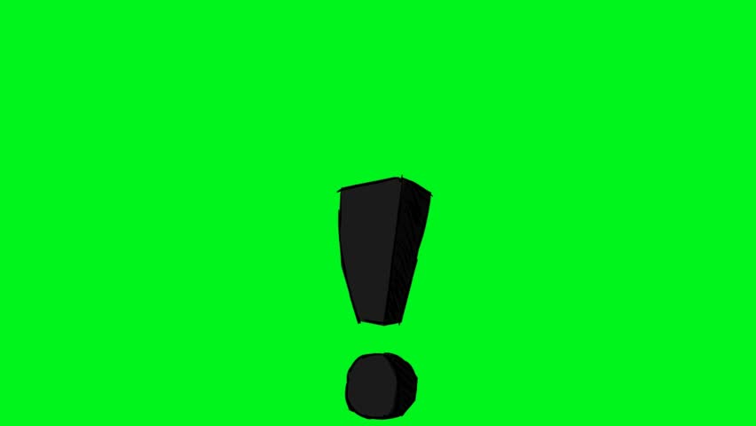 Exclamation Point Or Mark Rotating Green Screen ! Loop Stock Footage ...